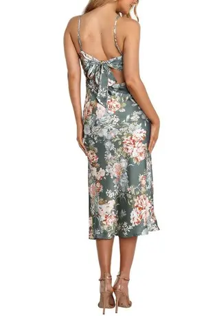 PETAL & PUP Marea Floral Satin Midi Dress