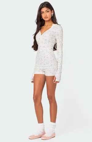 EDIKTED Mindy Pointelle Romper