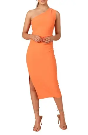 PETAL & PUP Nadene One-shoulder Midi Dress - Orange