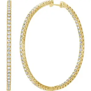 Bony Levy Inside Out Diamond Hoop Earrings - Yellow Gold/diamond