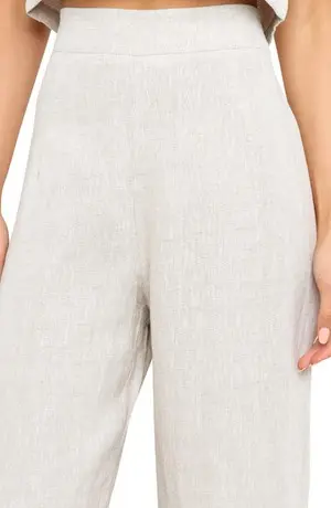 PETAL & PUP Devlin Linen Wide Leg Pants - Beige