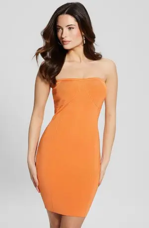 Guess Kismet Mirage Strapless Minidress - Sun Stone