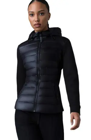 Mackage Della Mixed Media Down Puffer Jacket - Black