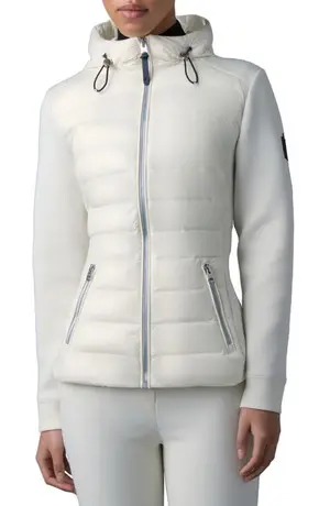 Mackage Della Mixed Media Down Puffer Jacket - Cream
