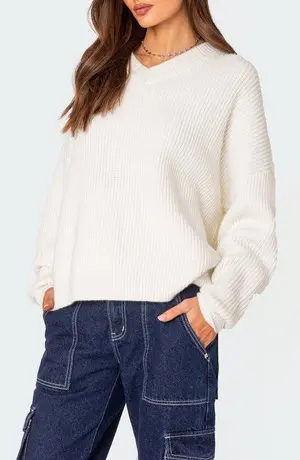 EDIKTED Denny Oversize V-neck Sweater