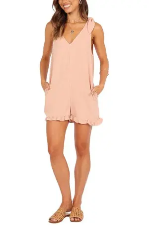 PETAL & PUP Lorelai Linen Romper - Blush
