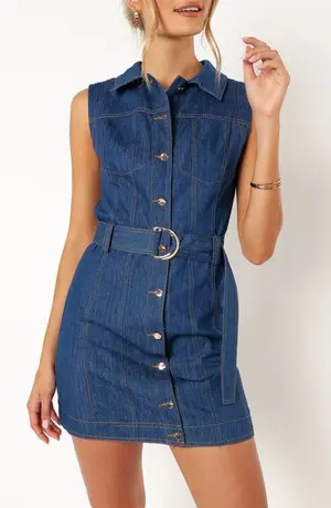 PETAL & PUP Sleeveless Mini Shirtdress