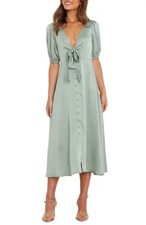 Women's V-Neck Button-Front Dresses
