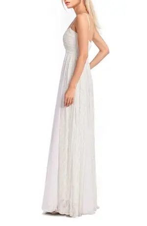 Badgley Mischka Shirred Gown