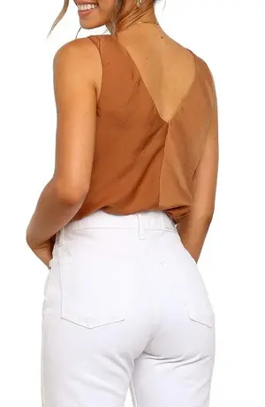 PETAL & PUP Vinita Cowl Neck Tank - Rust
