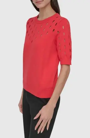 Dkny Cutout Detail Sweater - Watermelon