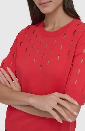 Dkny Cutout Detail Sweater - Watermelon
