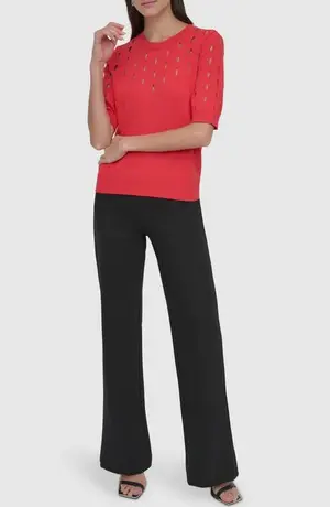 Dkny Cutout Detail Sweater - Watermelon