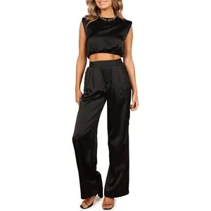 PETAL & PUP Elia Crop Top & Wide Leg Pants Set