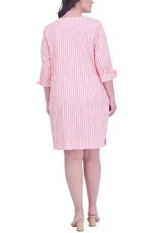 Foxcroft Vena Stripe Crinkle Shift Dress