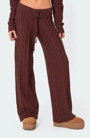 EDIKTED Jelena Cable Knit Pants