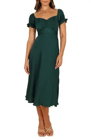 PETAL & PUP Mickenna Frill Tie Back Midi Dress