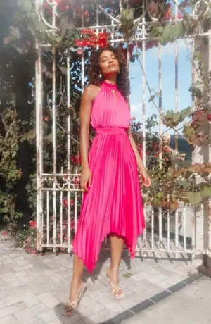 PETAL & PUP Dominique Pleated Maxi Dress