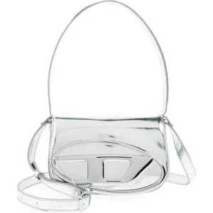DIESEL® 1dr Metallic Leather Handbag - Silver