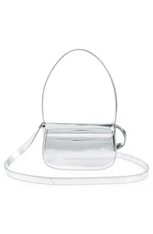 DIESEL® 1dr Metallic Leather Handbag - Silver