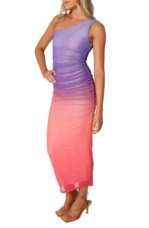 PETAL & PUP Dakota Printed One-shoulder Maxi Dress