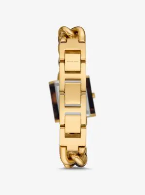 Michael Kors Petite Lock Pavé Gold-Tone And Tortoiseshell 