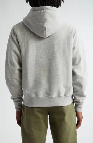 NOAH Lightweight Cotton Zip Hoodie - Heather Grey
