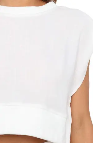 PETAL & PUP Whitley Padded Shoulder Crop Top