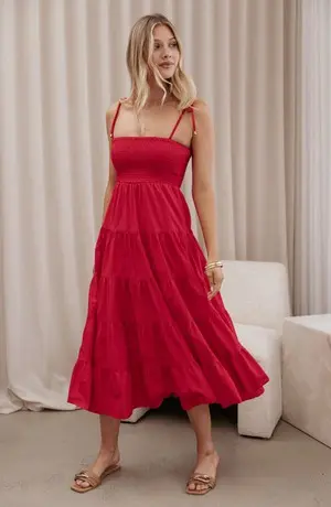 PETAL & PUP Carroll Smocked Midi Dress
