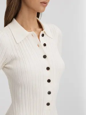 Anna Quan Ribbed Cotton Mini Dress