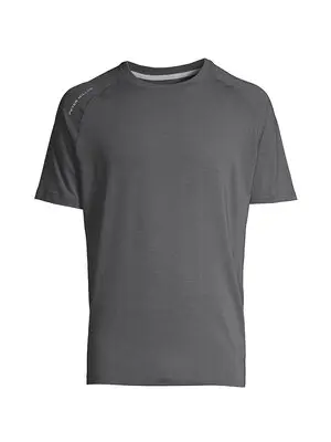 Peter Millar Men's Active Aurora Crewneck T-Shirt - Iron  - Iron