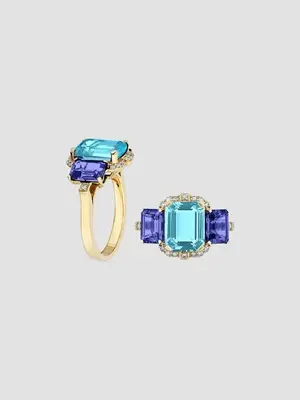 Goshwara Gossip 18k Yellow Gold & Multi-gemstone Ring - Blue