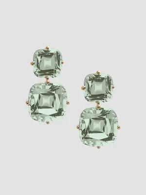Goshwara Gossip 18k Yellow Gold & Drop Earrings - Prasiolite