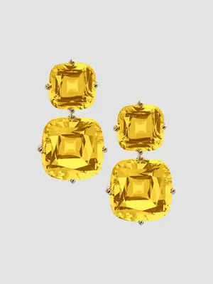 Goshwara Gossip 18k Yellow Gold & Drop Earrings - Citrine