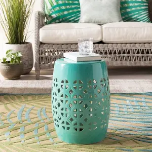 Livabliss Ridgeway Garden Stool - Emerald