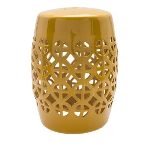 Livabliss Ridgeway Garden Stool Mustard