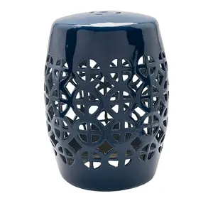 Livabliss Ridgeway Garden Stool Navy