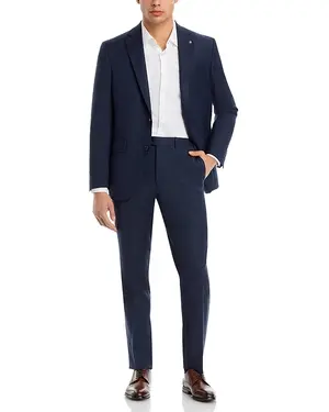 JACK VICTOR Napoli Sharkskin Regular Fit Suit - Navy