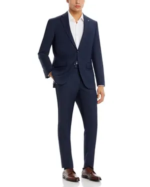 JACK VICTOR Napoli Sharkskin Regular Fit Suit - Navy