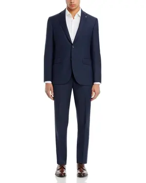 JACK VICTOR Napoli Sharkskin Regular Fit Suit - Navy