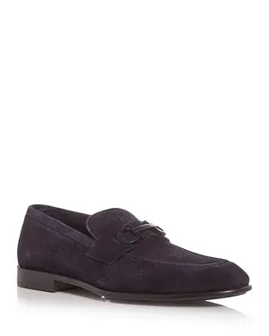 FERRAGAMO Foster Suede Loafers - Navy