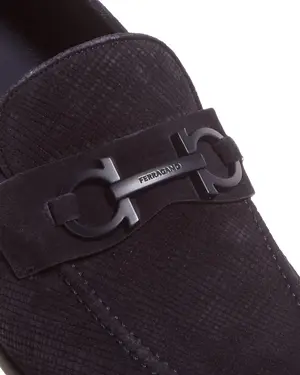 FERRAGAMO Foster Suede Loafers - Navy