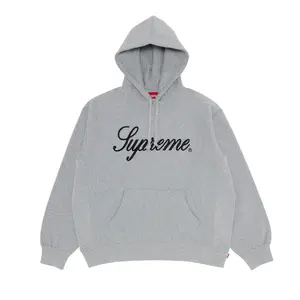 Supreme Raised Script Hooded Sweatshirt - Grey