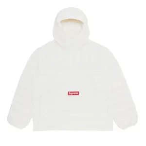 Supreme Micro Down Half Zip Hooded Pullover - White