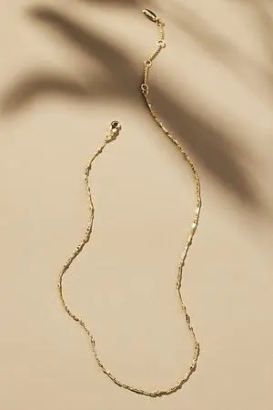 Anthropologie Delicate Bead Necklace - Gold