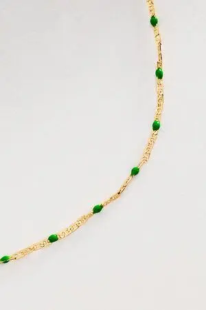 Anthropologie Delicate Bead Necklace - Green