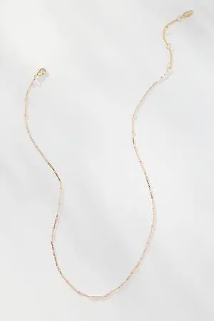 Anthropologie Delicate Bead Necklace - Mauve
