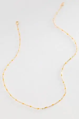 Anthropologie Delicate Bead Necklace - Orange