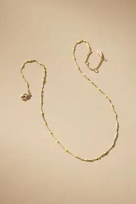 Anthropologie By Anthropologie Delicate Bead Necklace Yellow