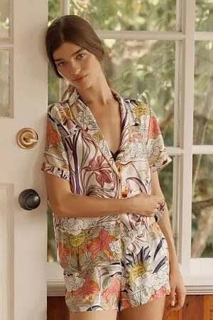 LYREBIRD Neela Pajama Top Silky - Botanical Pattern